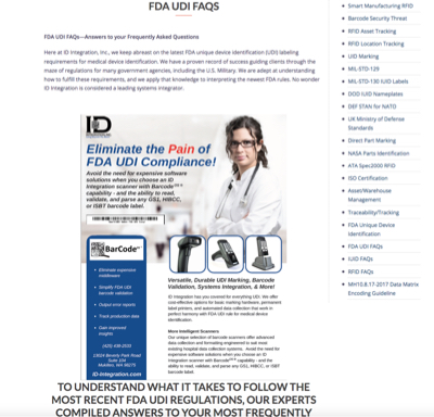 Technical FAQs Web Page Portfolio Example